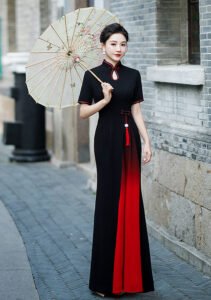 Black Sleeveless Backless Cheongsam Modern Qipao - Qipao Cheongsam ...