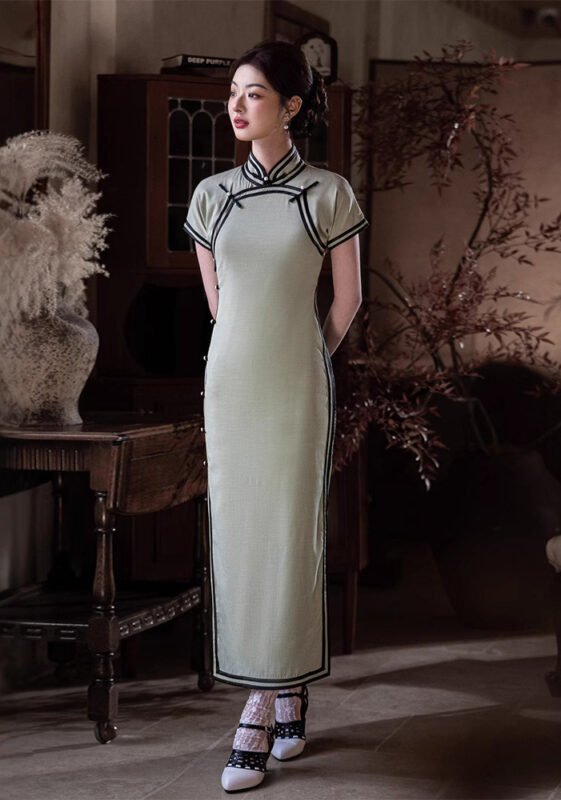 Retro Vintage Green Elegant Cheongsam Dress - Qipao Cheongsam Dresses ...